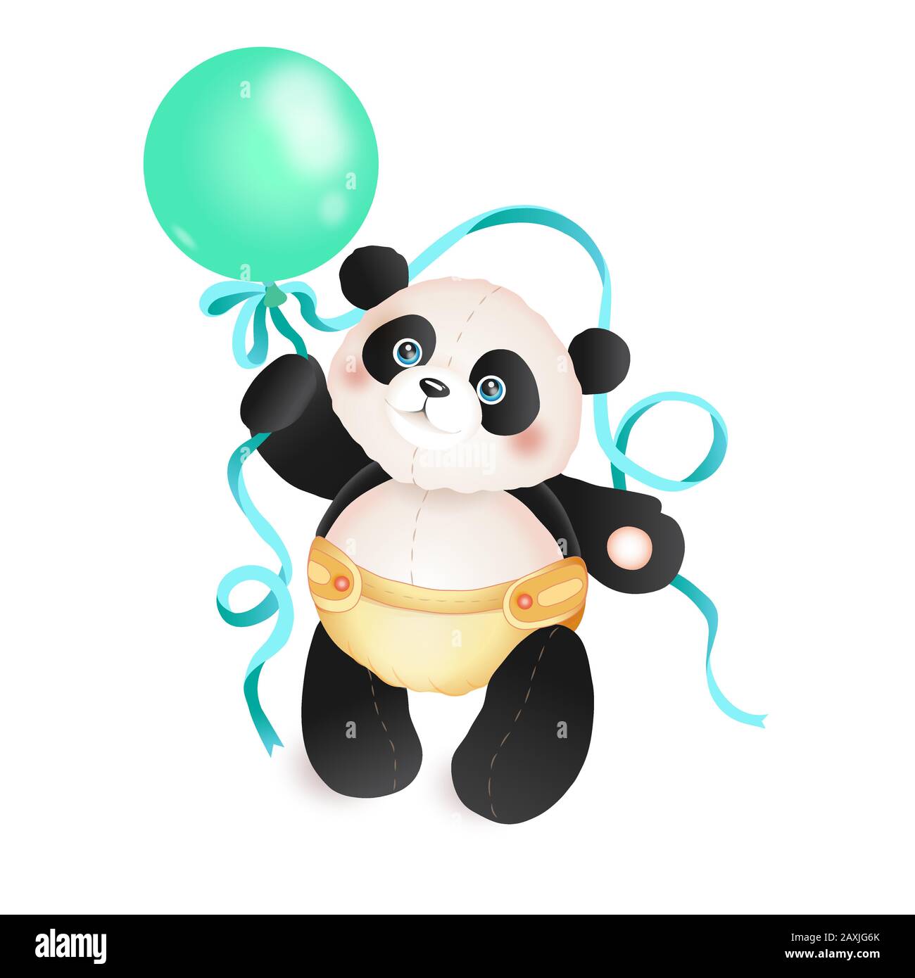 Cute panda toddler with a balloon Stock Vector Image & Art - Alamy