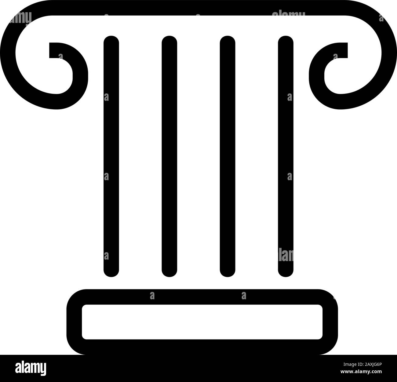 Greece building icon vector. Isolated contour symbol illustration Stock ...