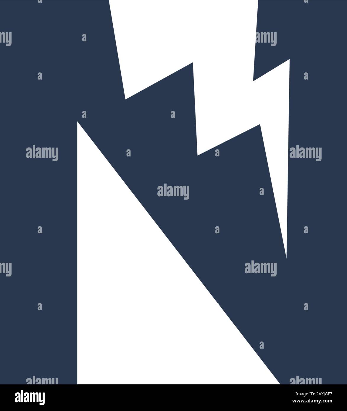 Logo Design Concept with initial letter and Thunder Flash Light Icon ...