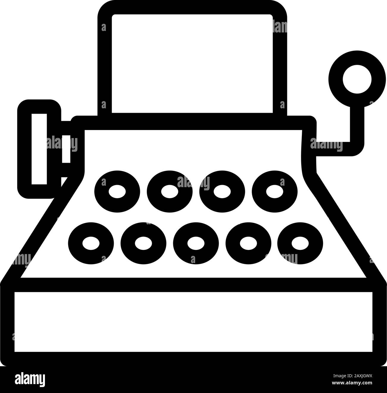 typewriter icon vector. Isolated contour symbol illustration Stock ...