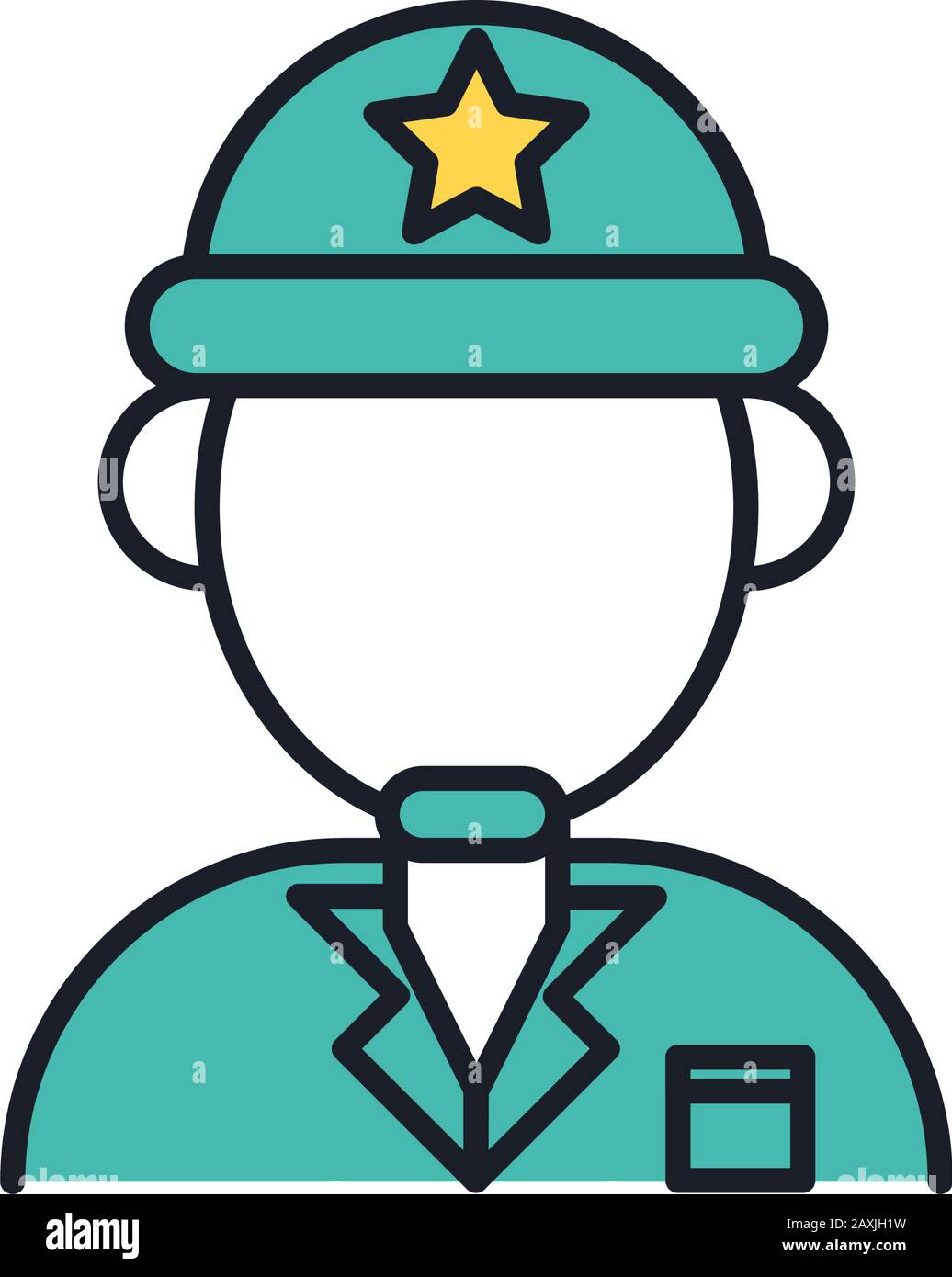 soldier military force line and fill style icon Stock Vector Image ...