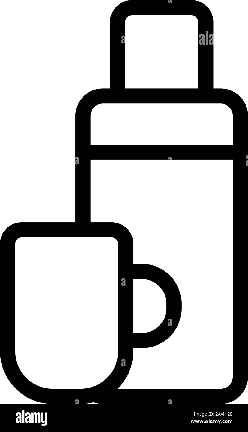 Thermos tea icon vector. Isolated contour symbol illustration Stock ...