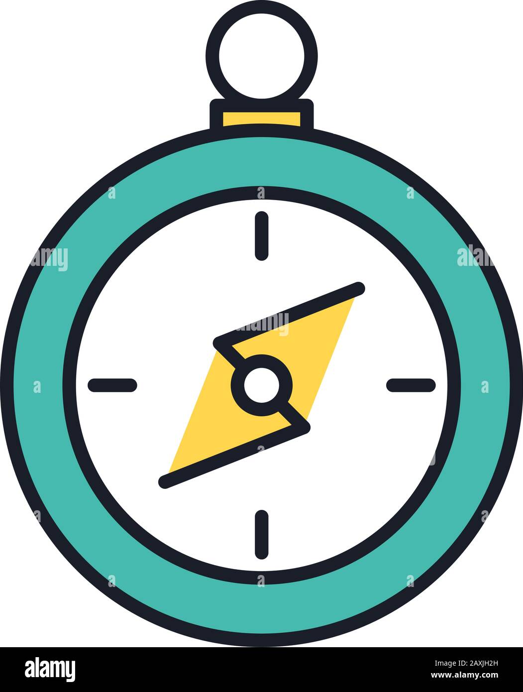 compass guide device line and fill style icon Stock Vector Image & Art ...
