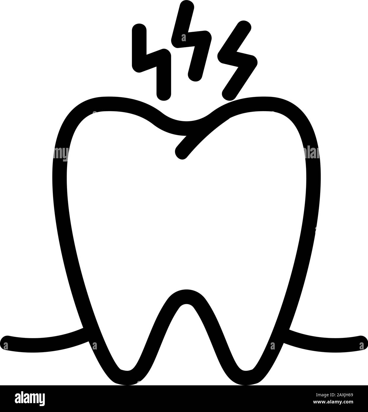 toothache icon vector. Isolated contour symbol illustration Stock ...