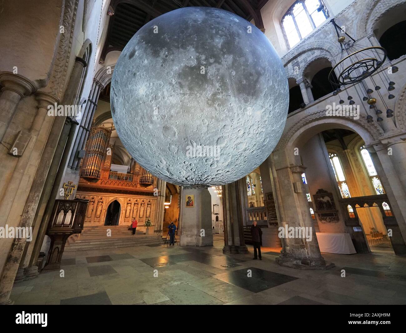 Rochester, Kent, UK. 12th Feb, 2020. The Museum of the Moon artwork by ...