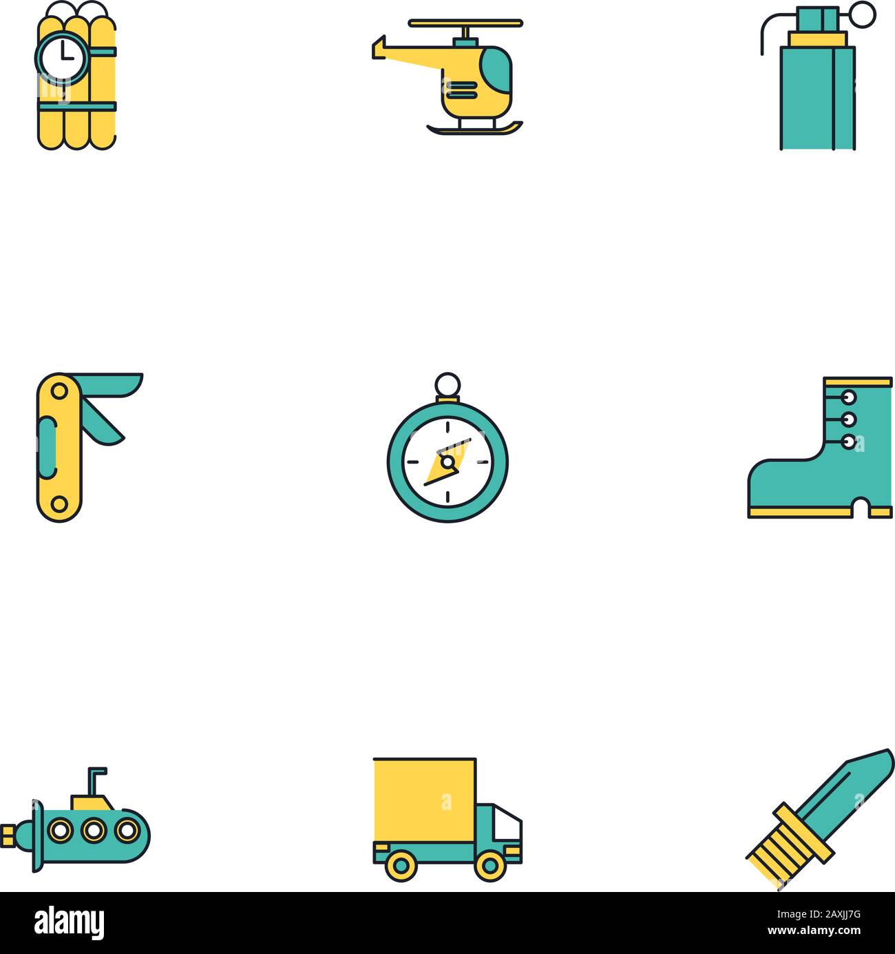 bundle of military set icons Stock Vector Image & Art - Alamy