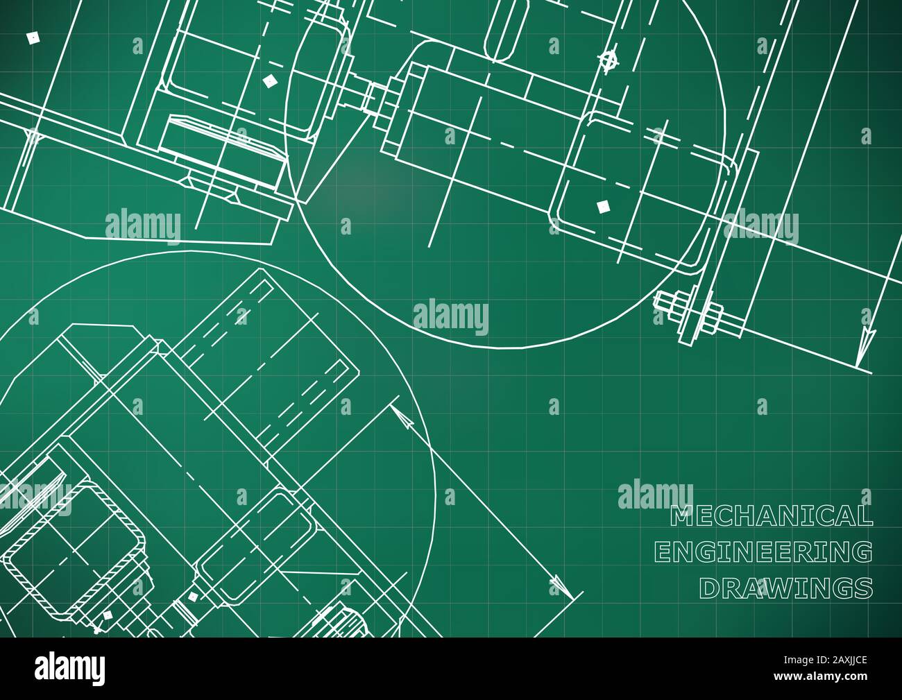 Mechanical Engineering drawing. Blueprints. Mechanics. Cover. Light ...