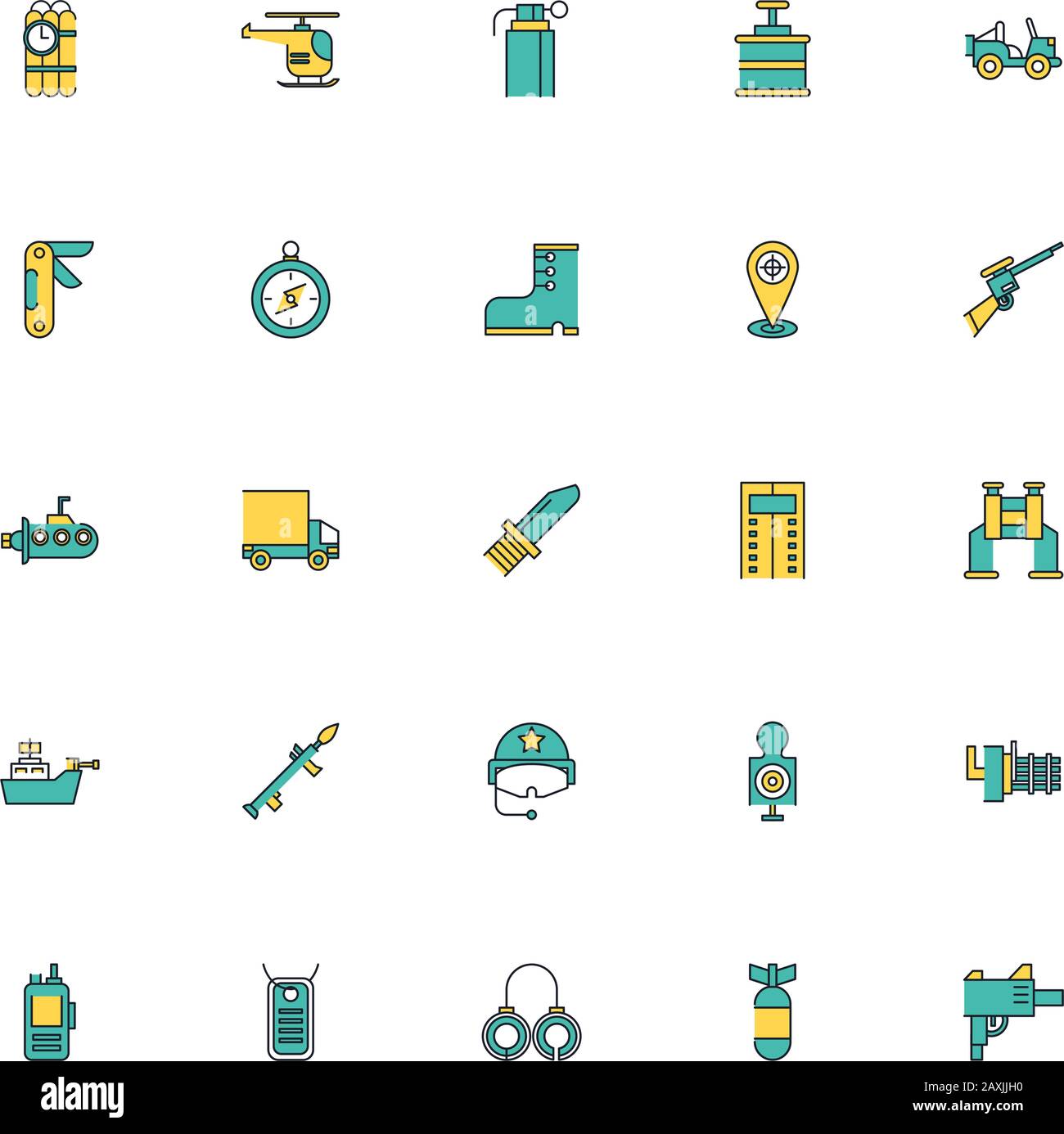 bundle of military set icons Stock Vector Image & Art - Alamy