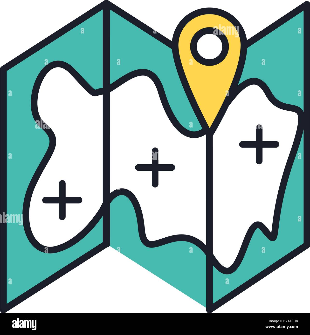 paper map military force line and fill style icon Stock Vector Image ...