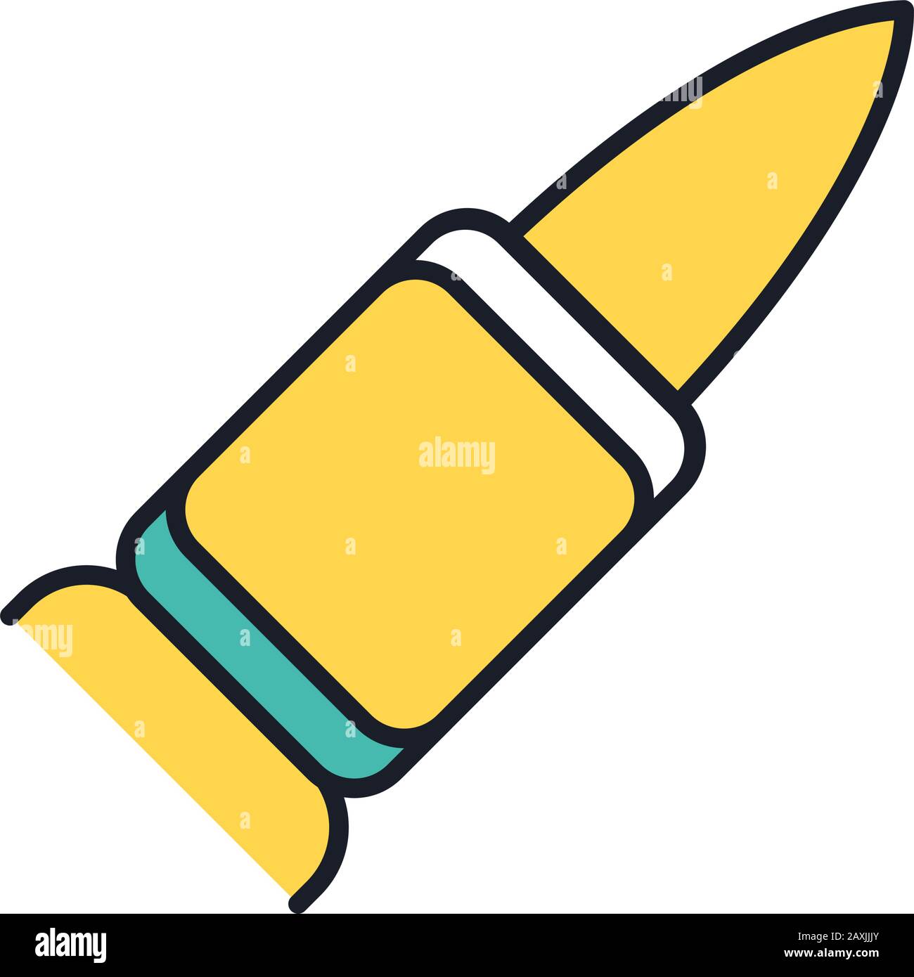 rocket military force line and fill style icon Stock Vector Image & Art ...