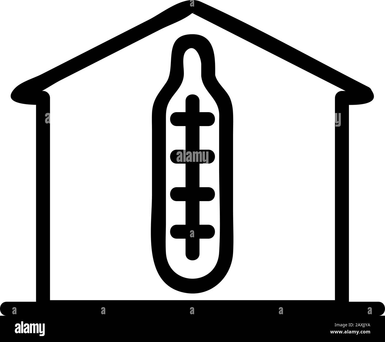 House temperature icon vector. Isolated contour symbol illustration ...
