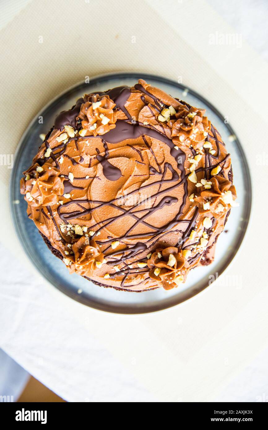 chocolate buttercream cake Stock Photo - Alamy