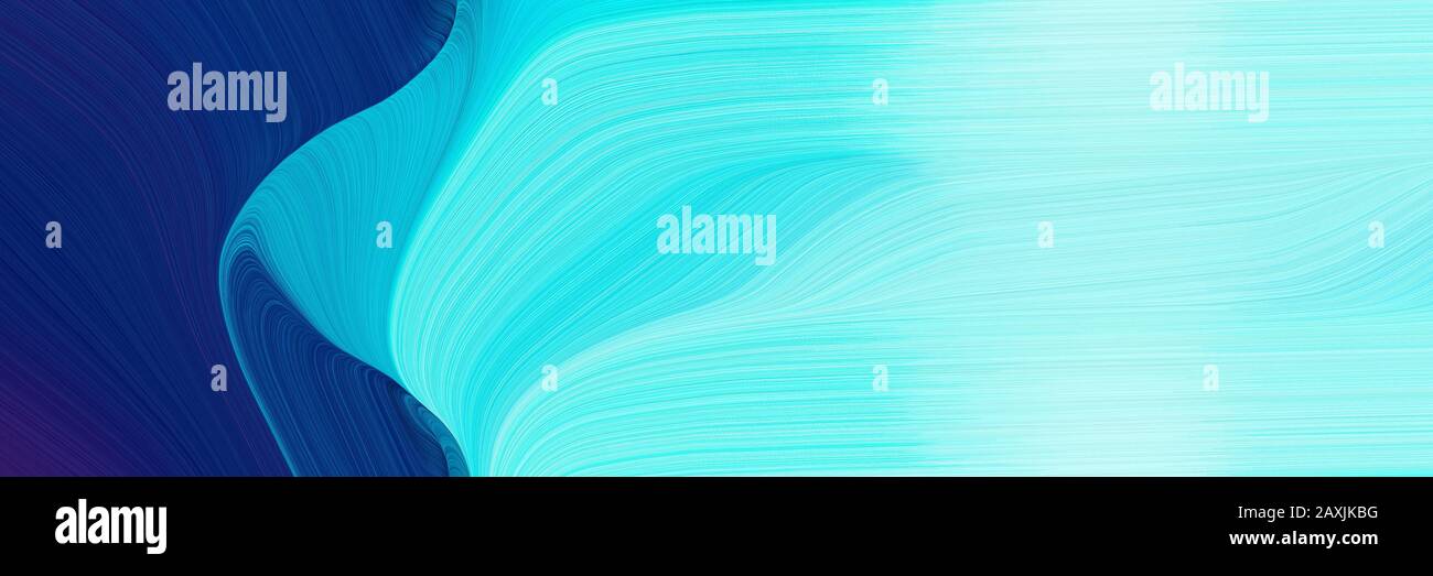 dynamic horizontal banner with pale turquoise, midnight blue and bright ...