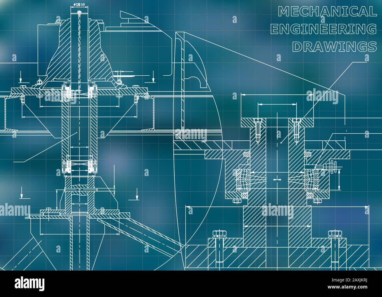 Mechanical engineering. Technical illustration. Backgrounds of ...
