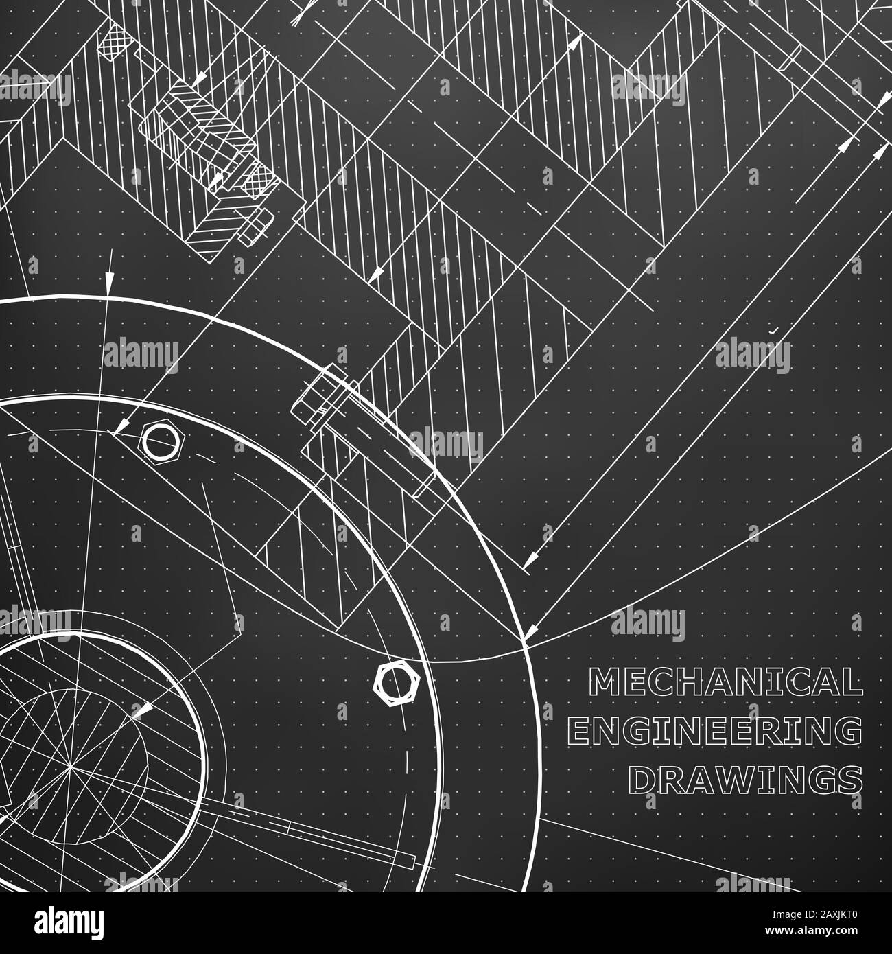 Backgrounds of engineering subjects. Technical illustration. Mechanical ...