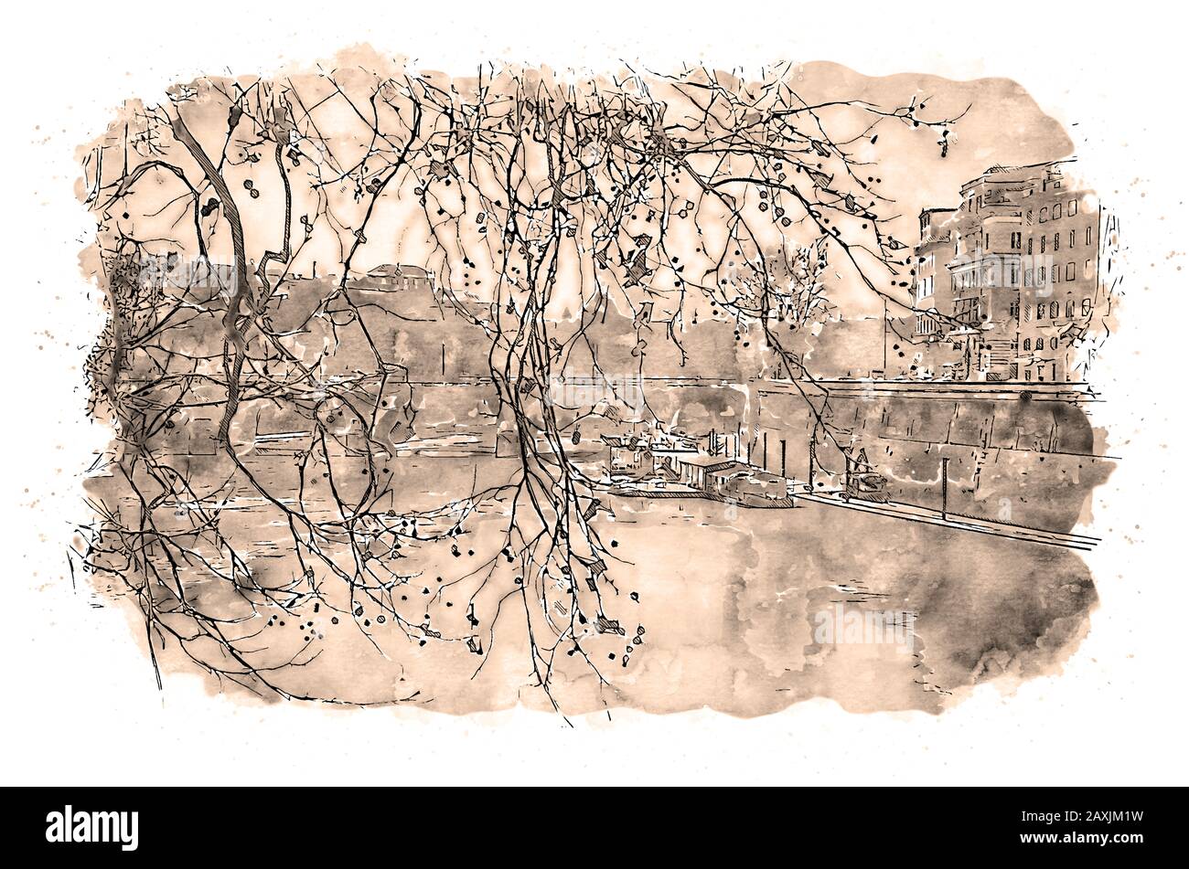 Tevere river Cut Out Stock Images & Pictures - Alamy