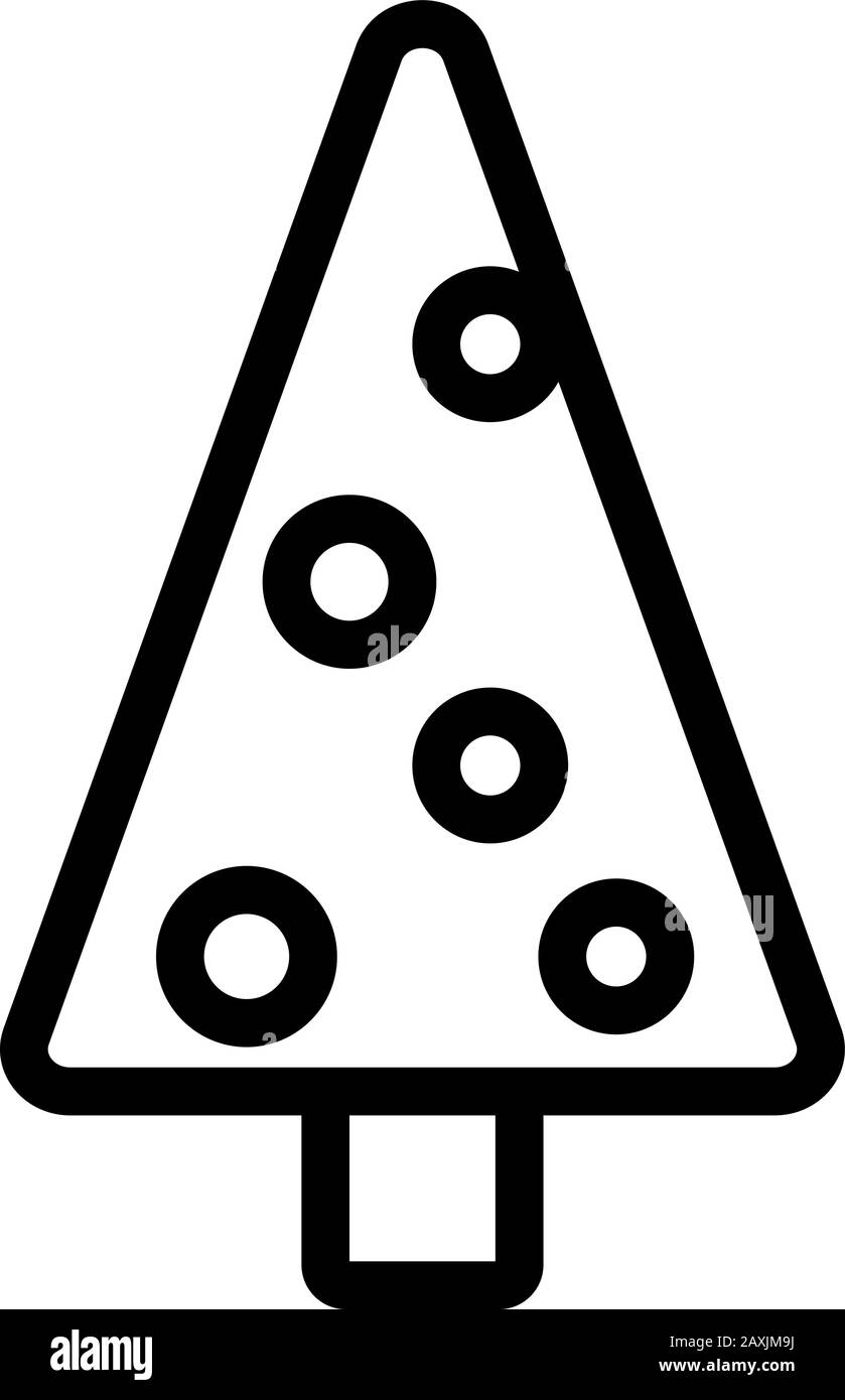 evergreen Christmas tree icon vector. Isolated contour symbol ...