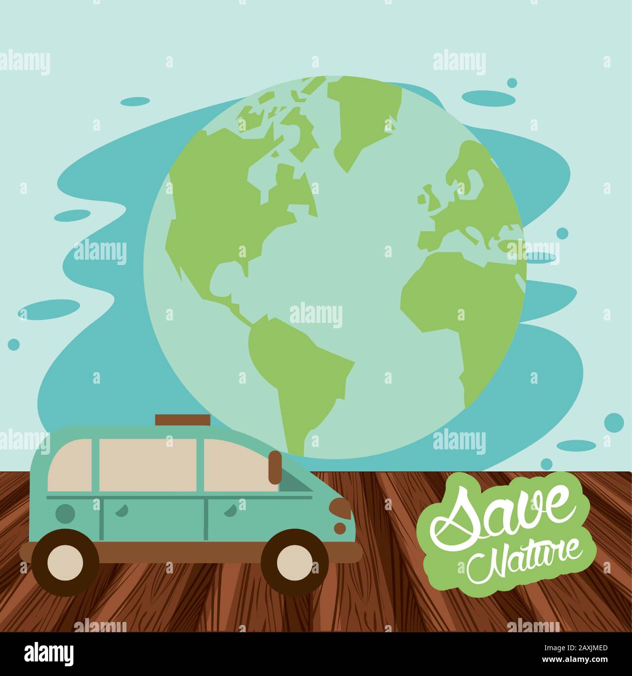 world planet earth with car vehicle Stock Vector Image & Art - Alamy