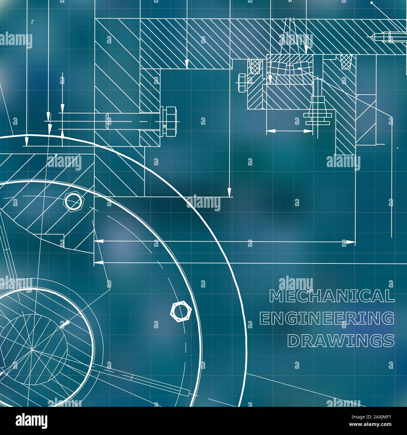 Backgrounds of engineering subjects. Technical illustration. Blue ...