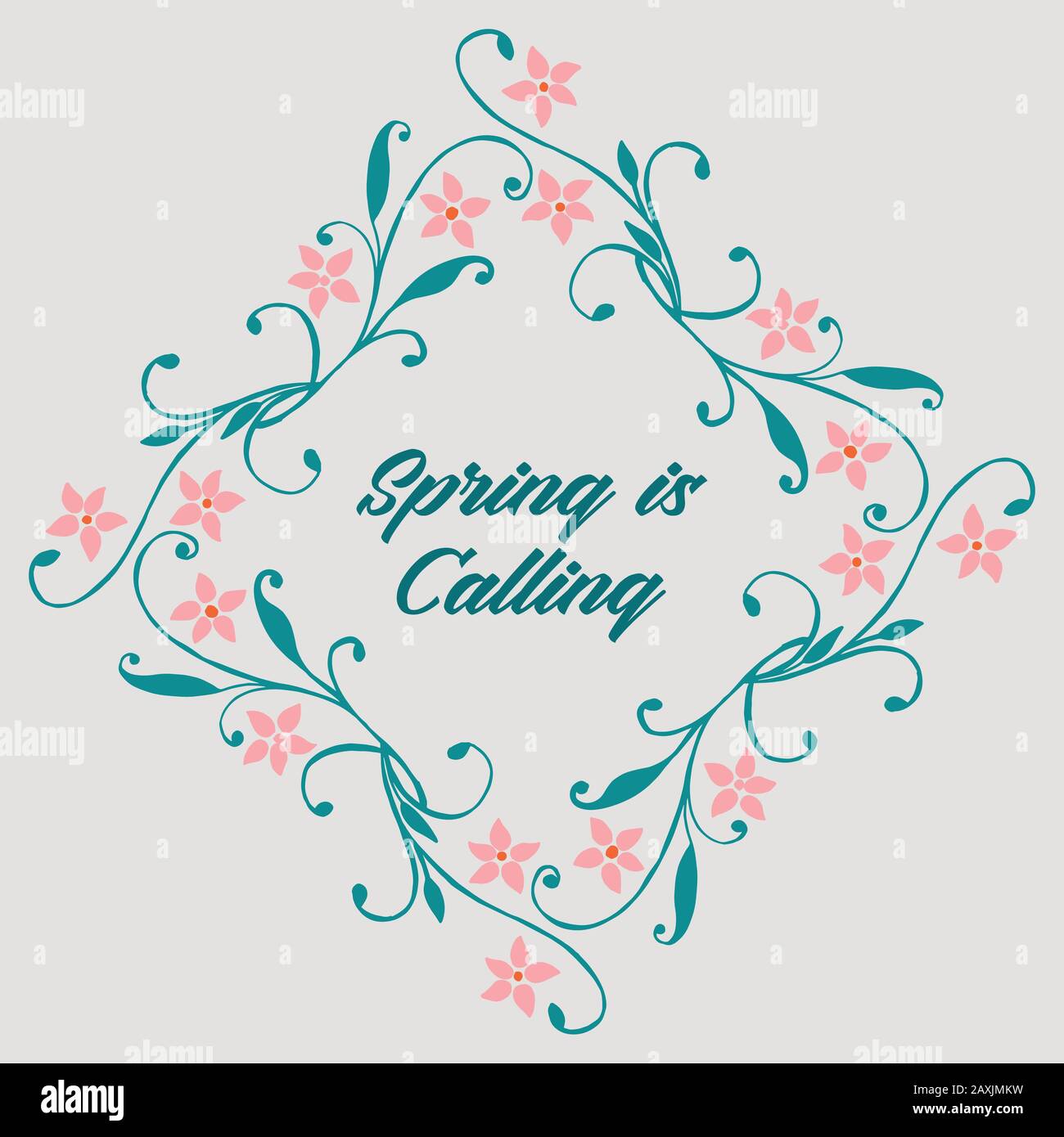 Poster design for spring calling, with unique style of leaf and floral ...