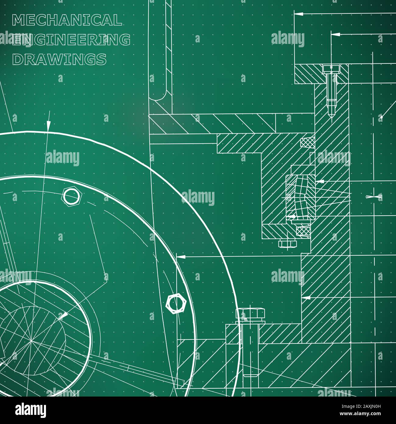 Backgrounds of engineering subjects. Technical illustration. Mechanical ...