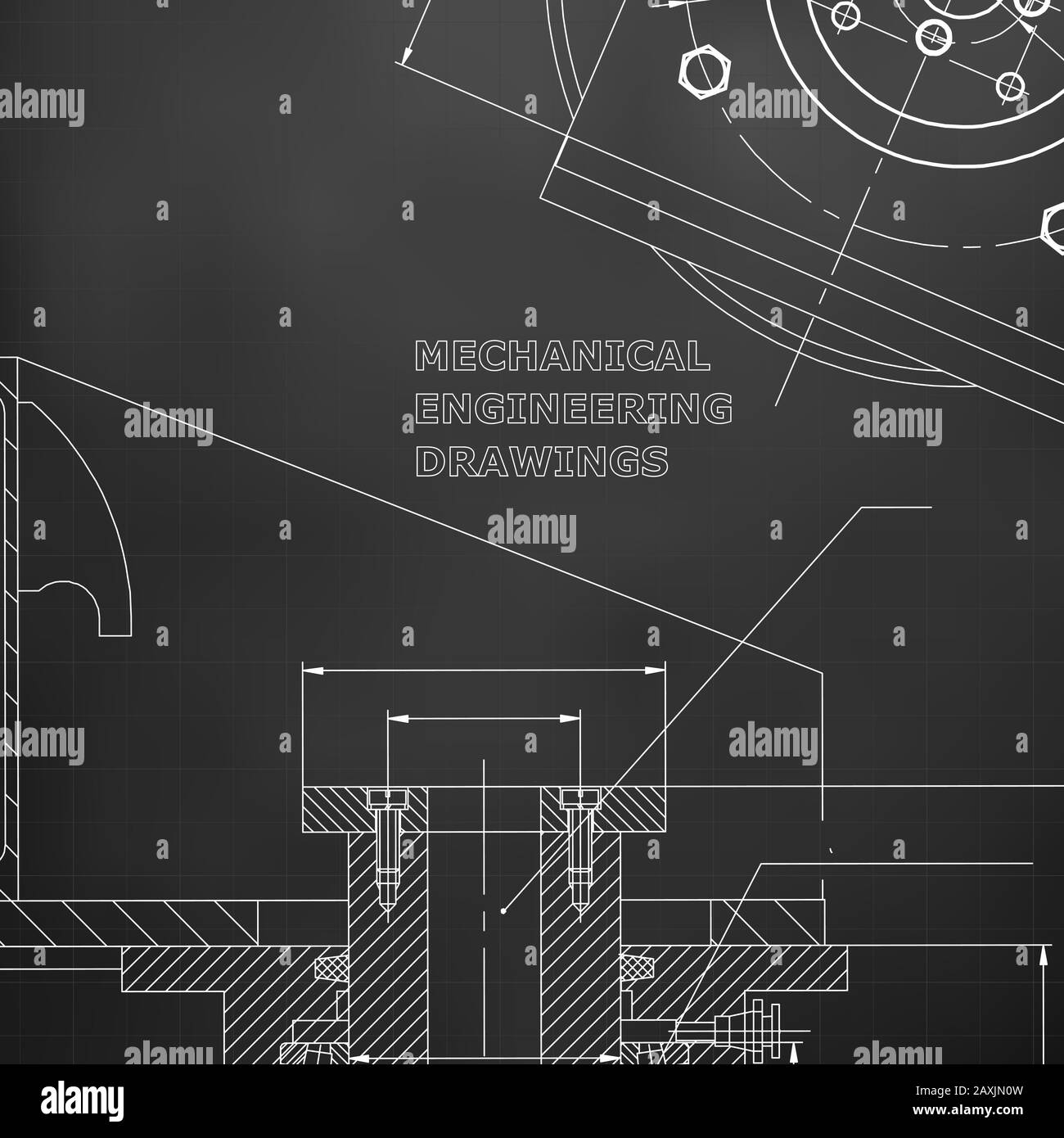 Mechanics. Technical design. Engineering style. Mechanical instrument ...