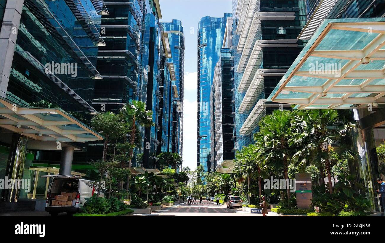 Modern high-rise buildings made of glass and concrete in Kuala Lumpur ...