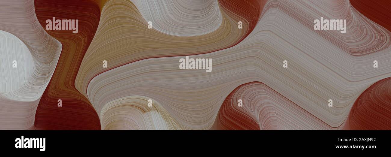 flowing horizontal banner with gray gray, dark red and brown colors ...