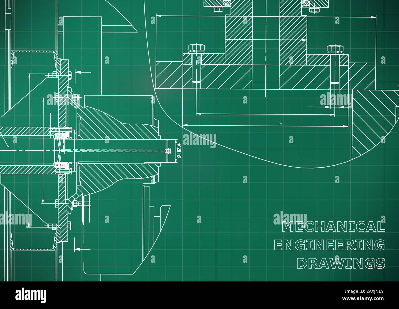 Technical illustration. Mechanical engineering. Backgrounds of ...