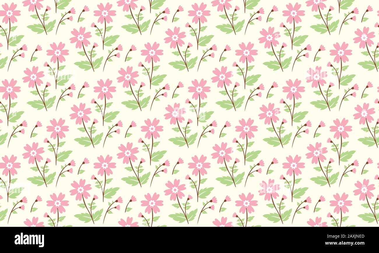 Spring floral pattern background, with romantic leaf and floral concept ...