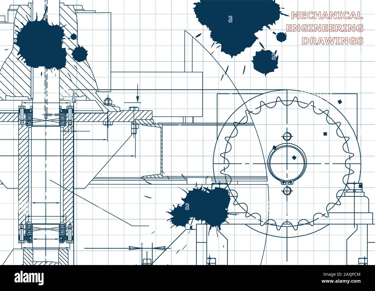 Engineering illustrations. Blueprints. Mechanical drawings. Technical ...