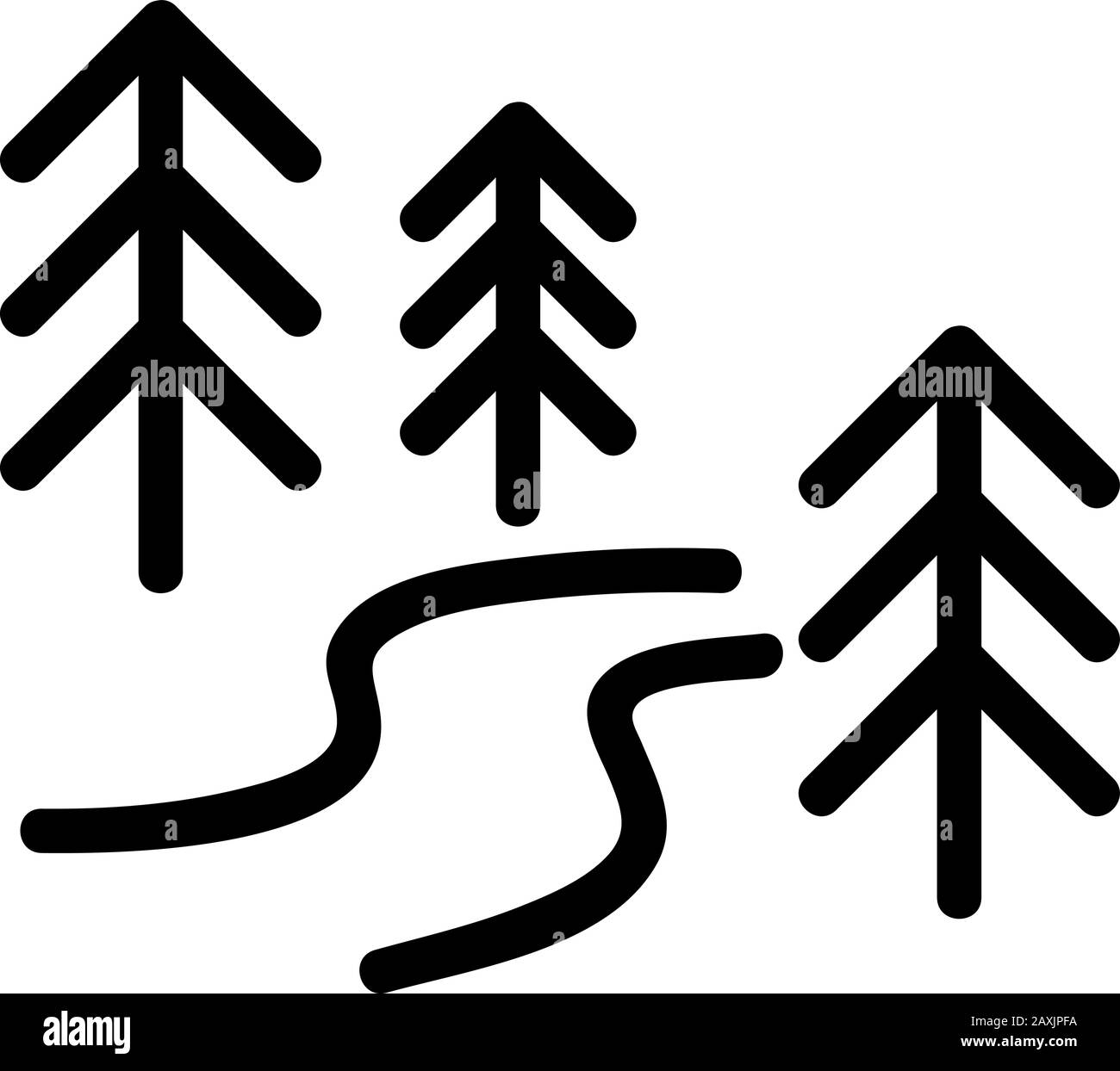 Forest road icon vector. Isolated contour symbol illustration Stock ...