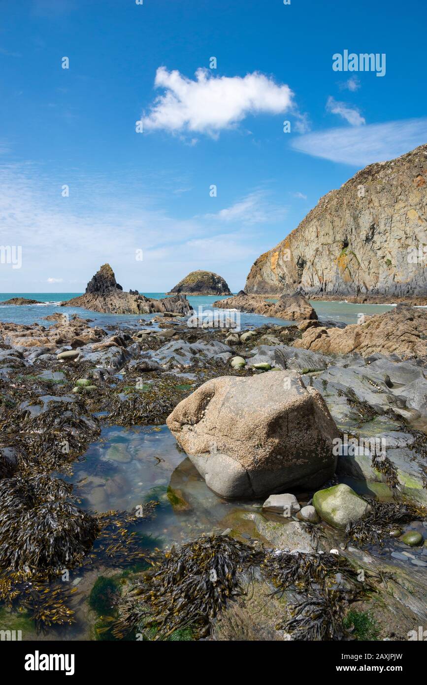 Traeth Llyfn beach near Abereiddy, Pembrokeshire, Wales Stock Photo - Alamy