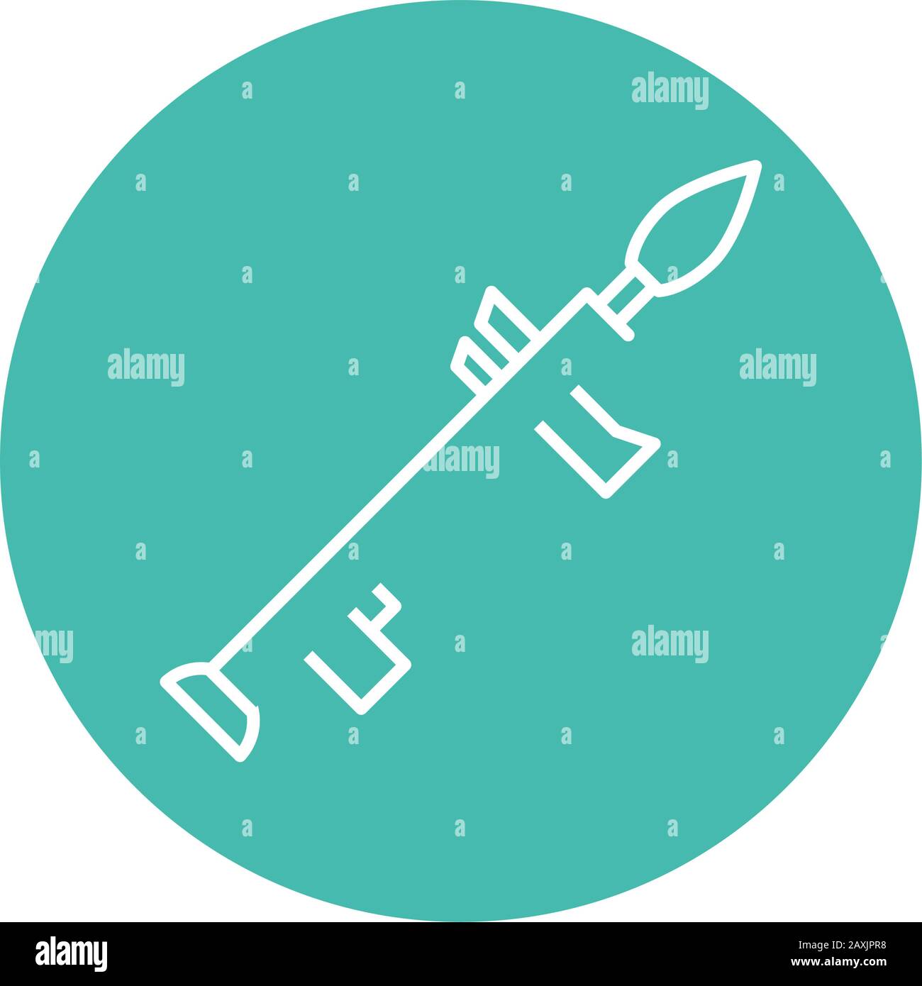 rocket launcher military force line block style Stock Vector Image ...