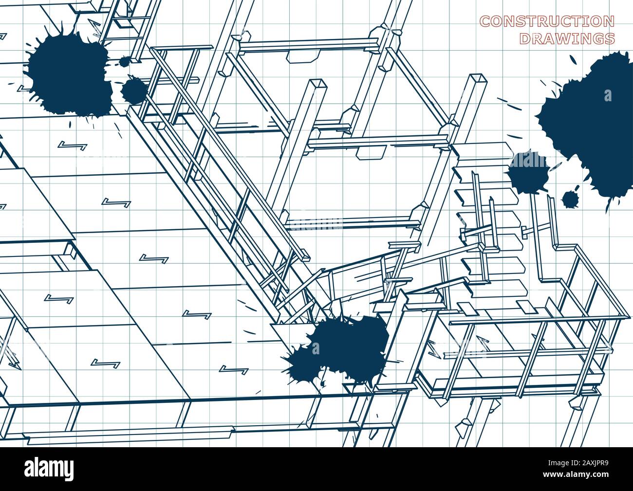 Architectural ink background construction Stock Vector Images - Alamy