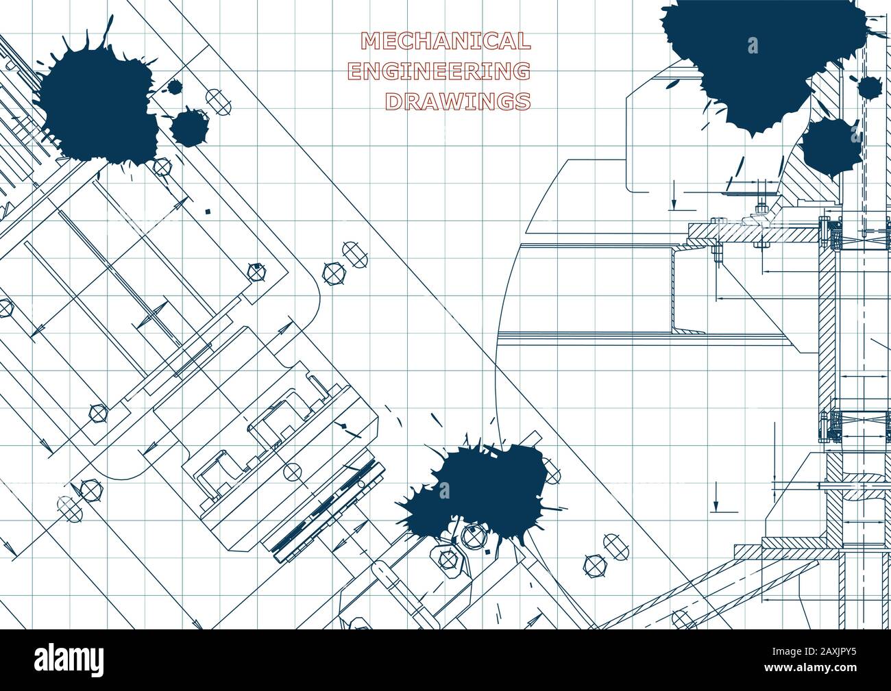 Blueprints. Mechanical construction. Technical Design. Cover. Banner ...