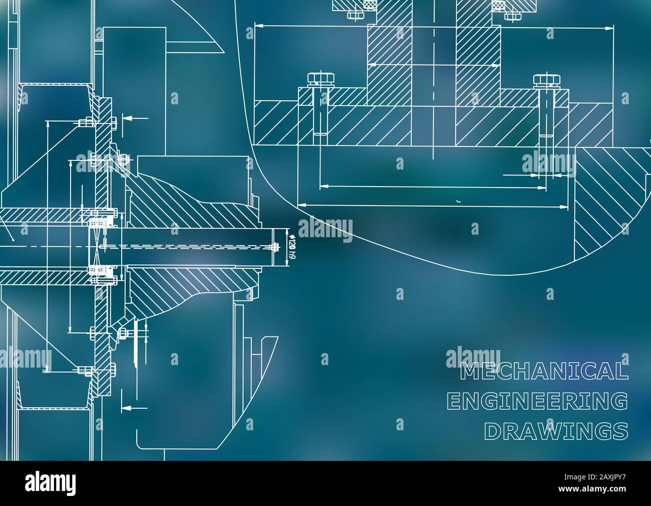 Technical illustration. Mechanical engineering. Backgrounds of ...