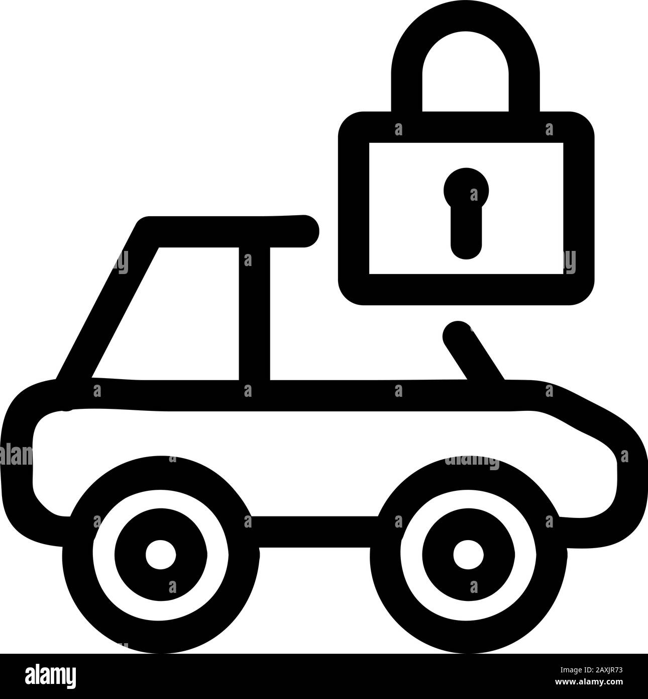 Car lock icon vector. Isolated contour symbol illustration Stock Vector ...