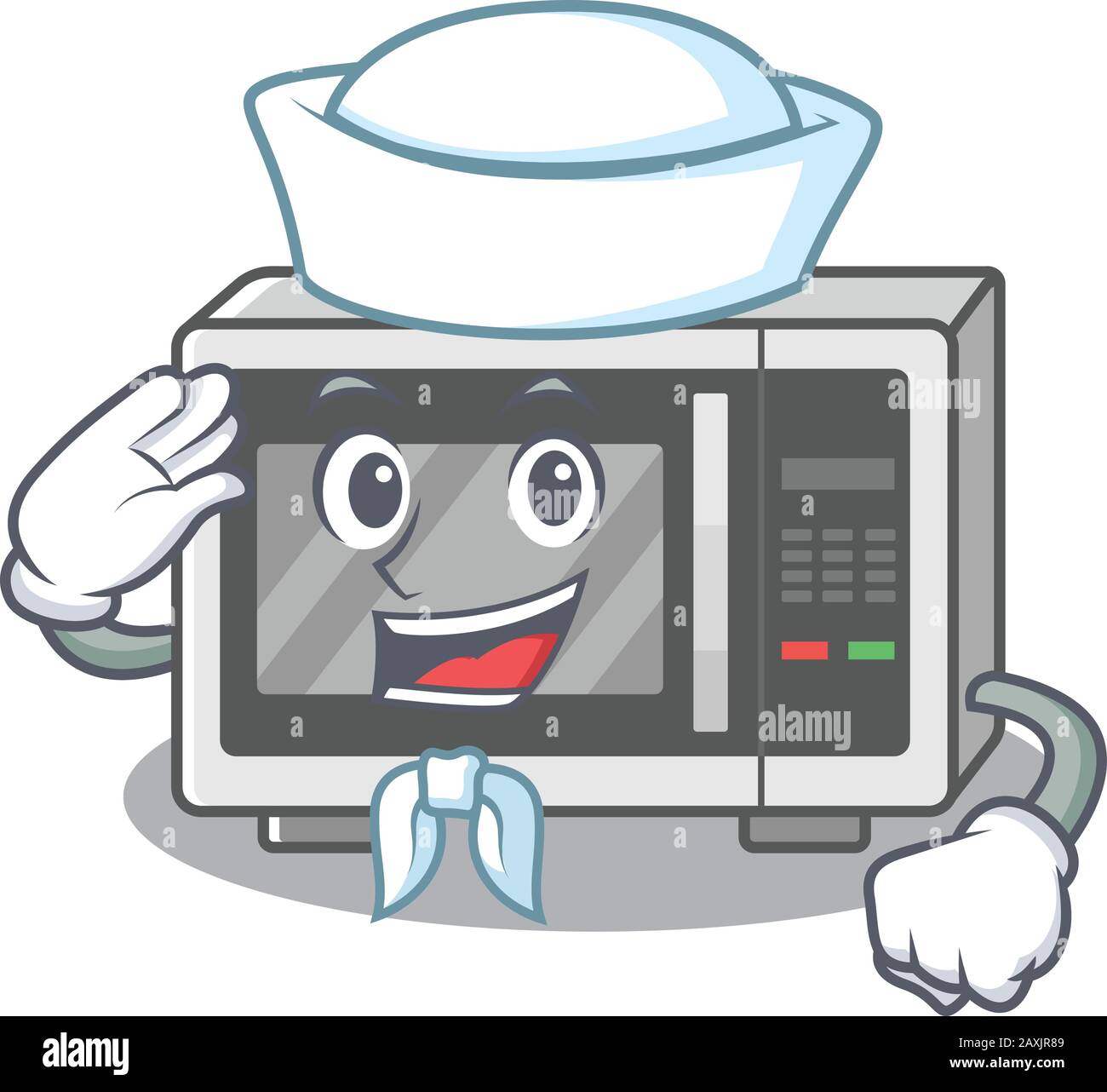Microwave cartoon in concept Sailor wearing hat Stock Vector Image ...