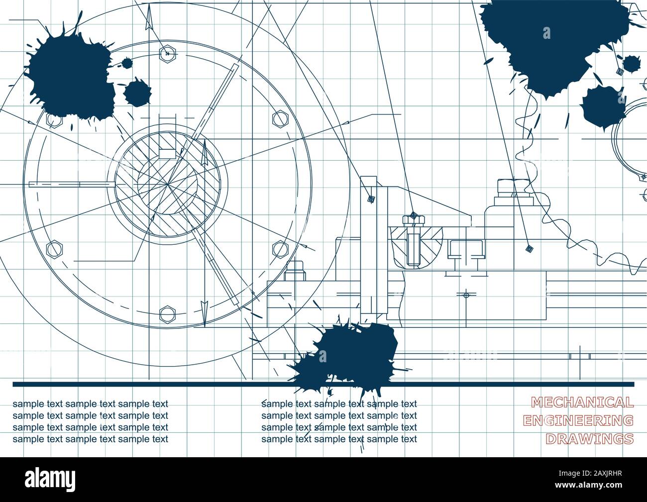 Vector drawing. Mechanical drawings on a white background. Engineering ...