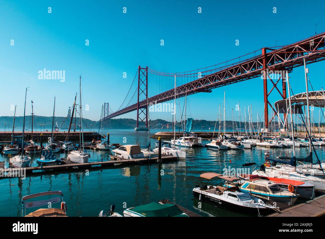 Lisban bridge sea water Stock Photo - Alamy