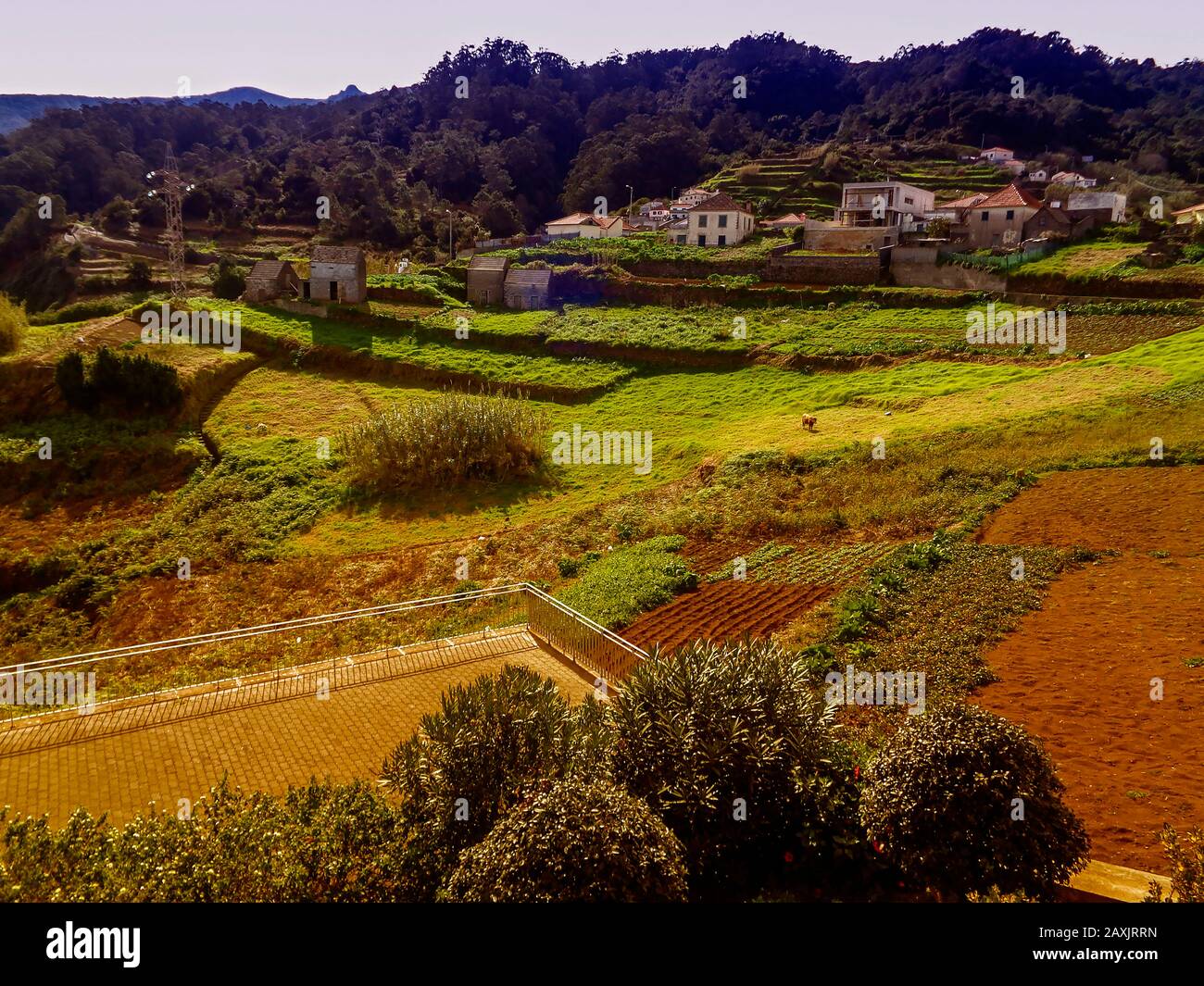 Agricultural landscapes and farmland on the west of Madeira, Portugal ...