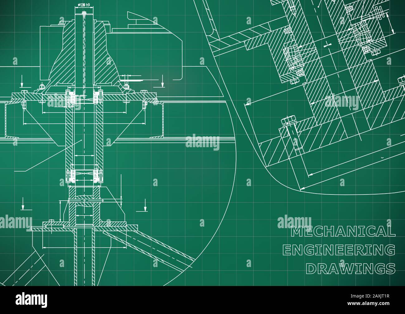 Mechanical engineering. Technical illustration. Backgrounds of ...