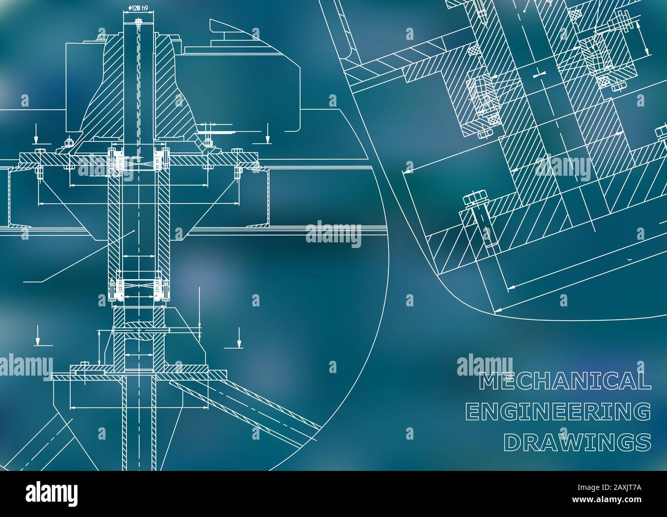 Mechanical engineering. Technical illustration. Backgrounds of ...