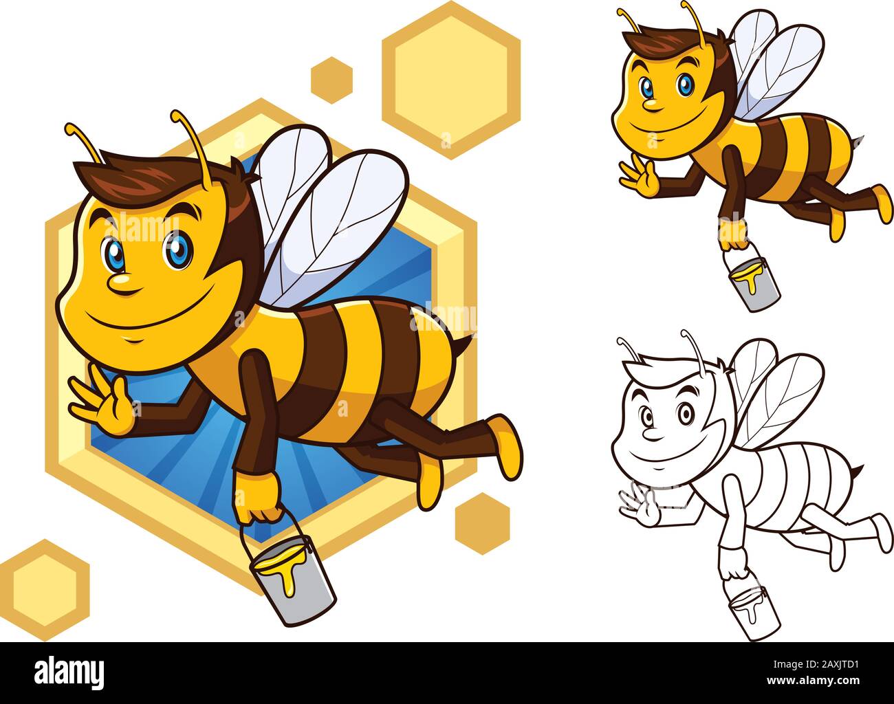 Bee flying on hive beehive Stock Vector Images - Alamy