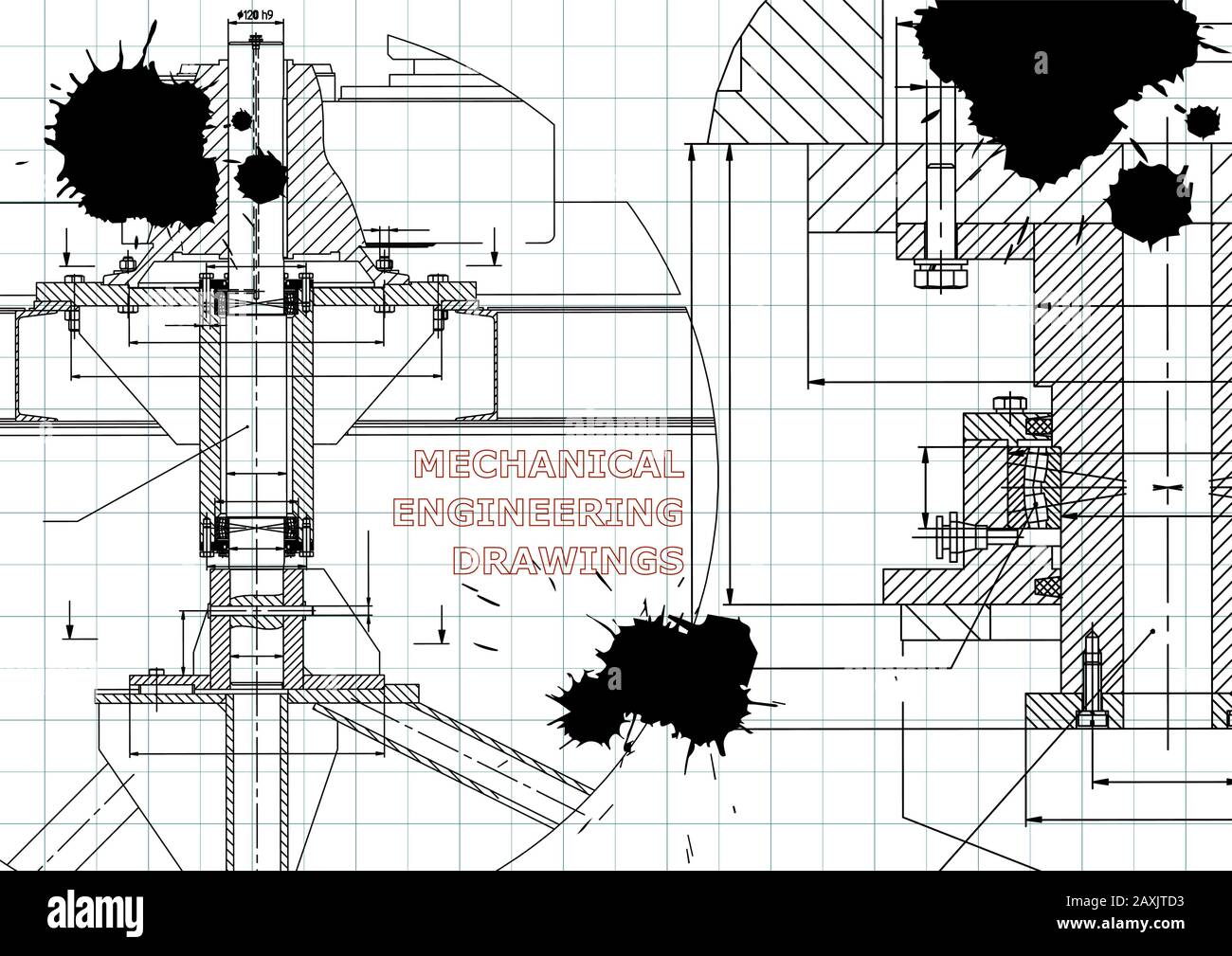 Mechanical engineering. Technical illustration. Backgrounds of ...