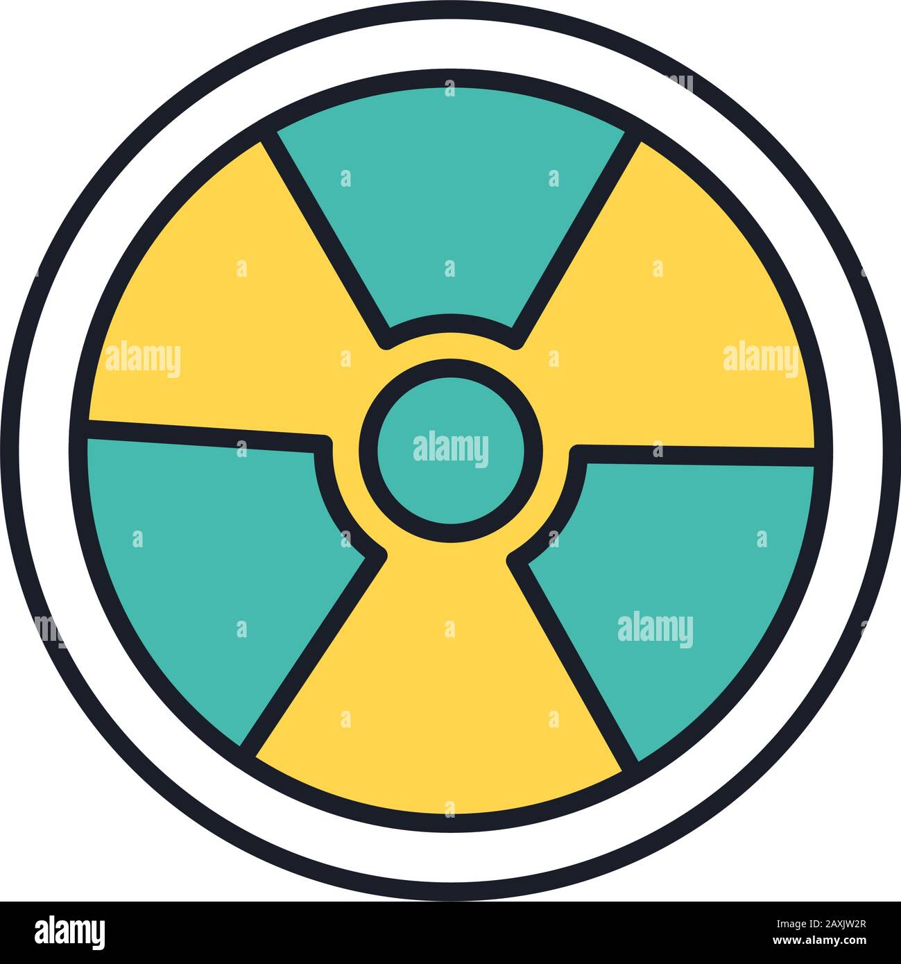 nuclear symbol caution line and fill style icon Stock Vector Image ...