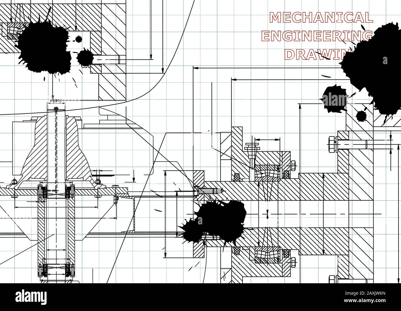 Mechanical engineering. Technical illustration. Backgrounds of ...