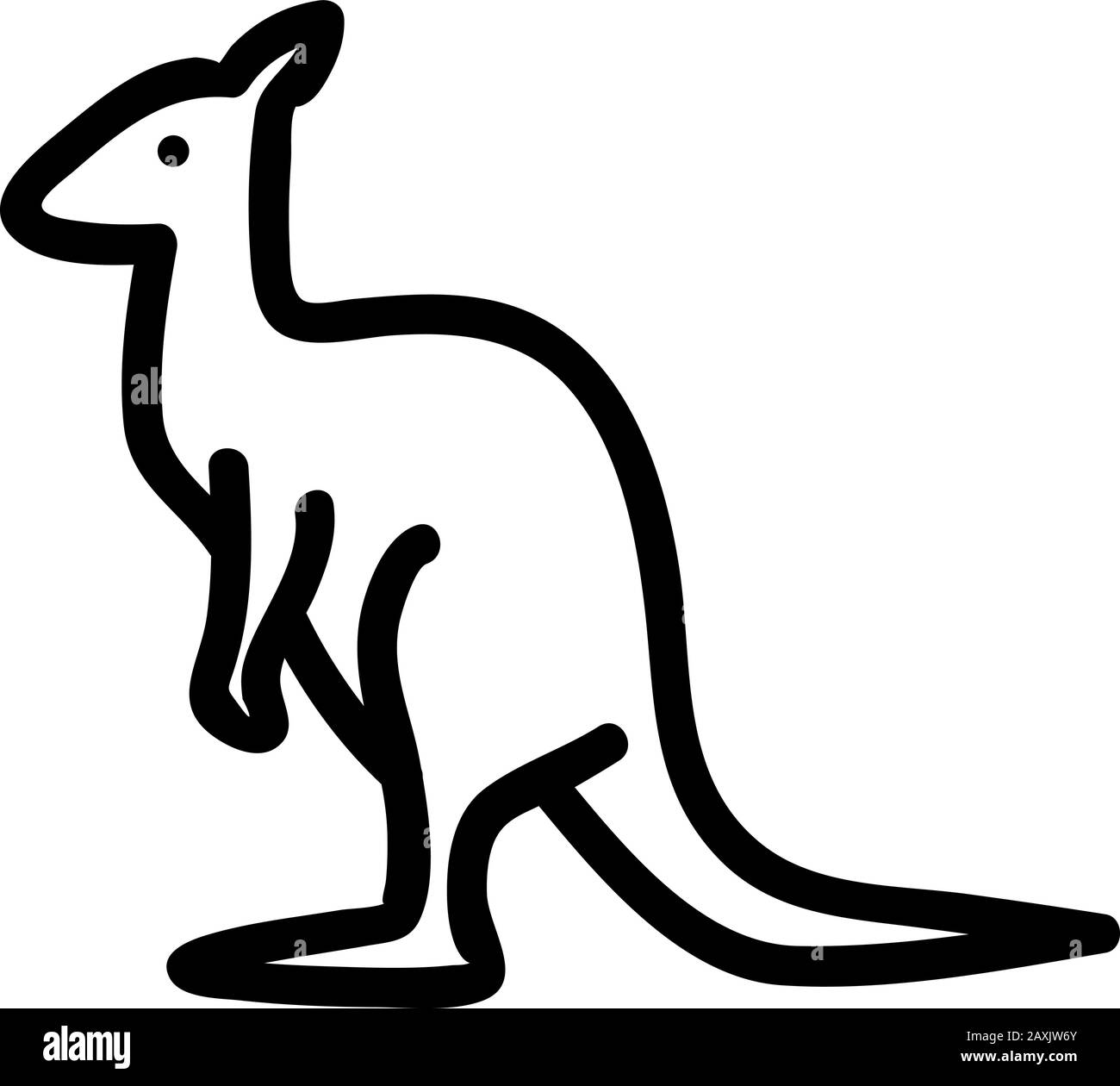 Kangaroo icon vector. Isolated contour symbol illustration Stock Vector ...