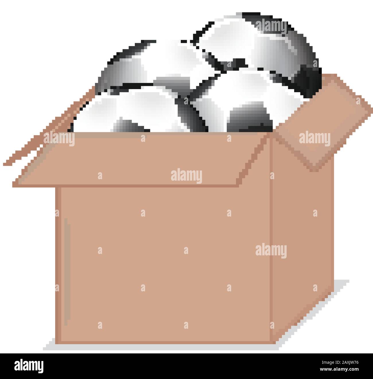 Box full of soccer balls on white background illustration Stock Vector ...
